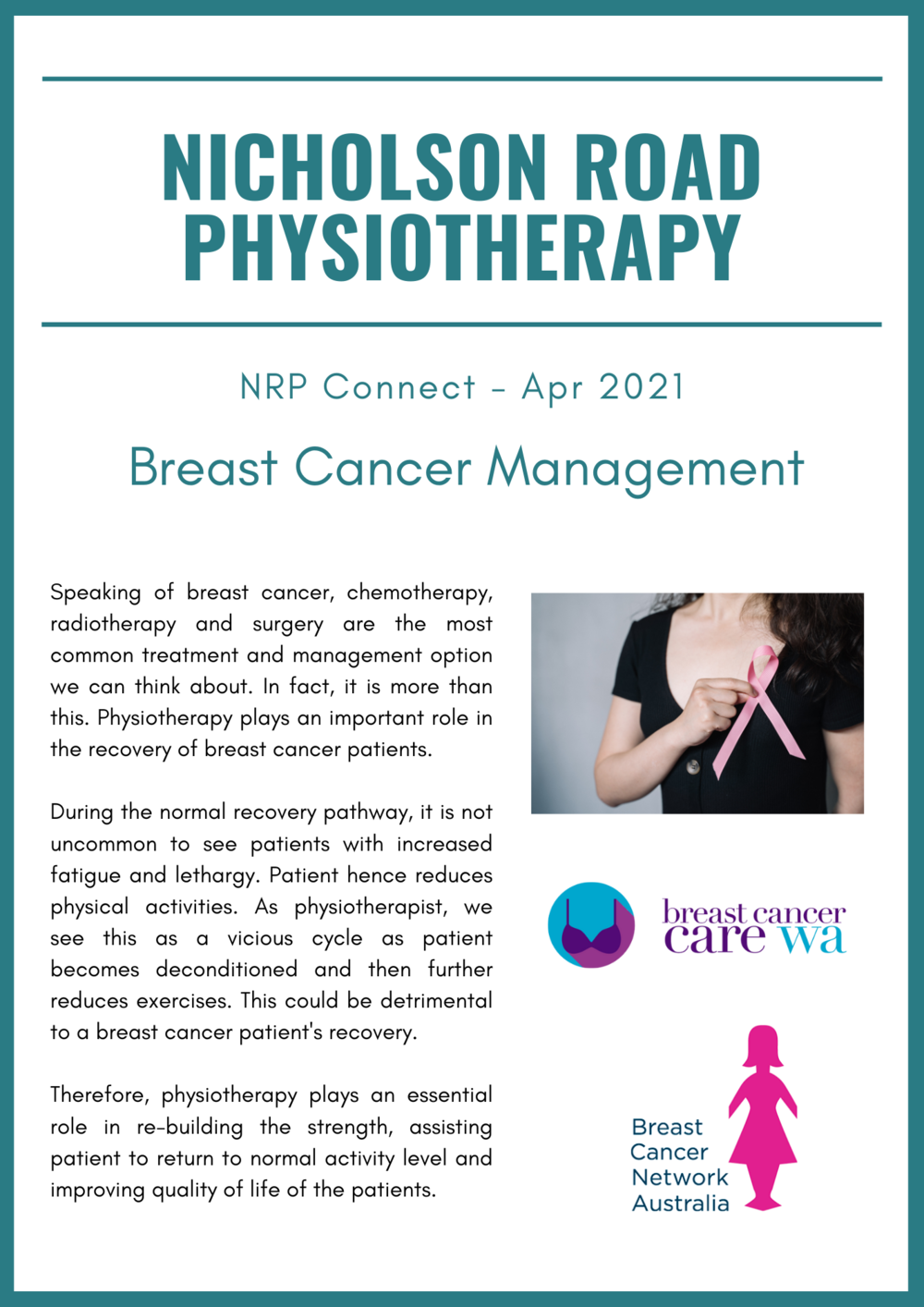 Breast Cancer Management - Lion Rocker Physiotherapy